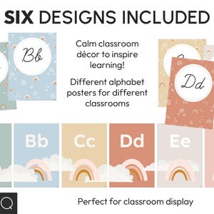 Modern Neutral Rainbow Editable Alphabet Posters BOHO RAINBOW Classroom ...