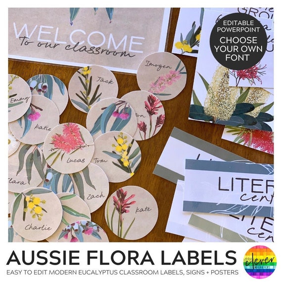 AUSSIE FLORA Classroom Labels Signs Pack - Etsy Australia