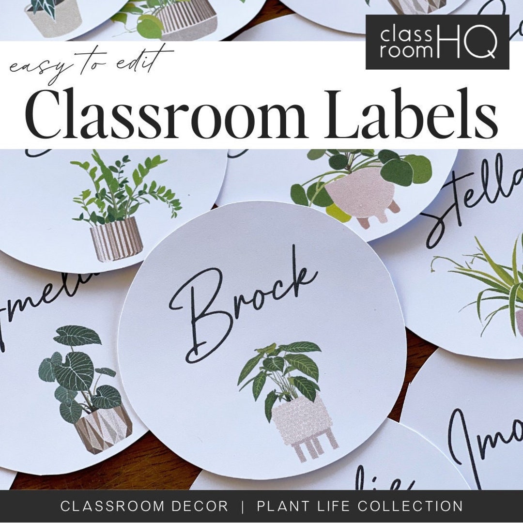 PLANT LIFE Classroom Labels Signs Pack Indoor Plant Class - Etsy