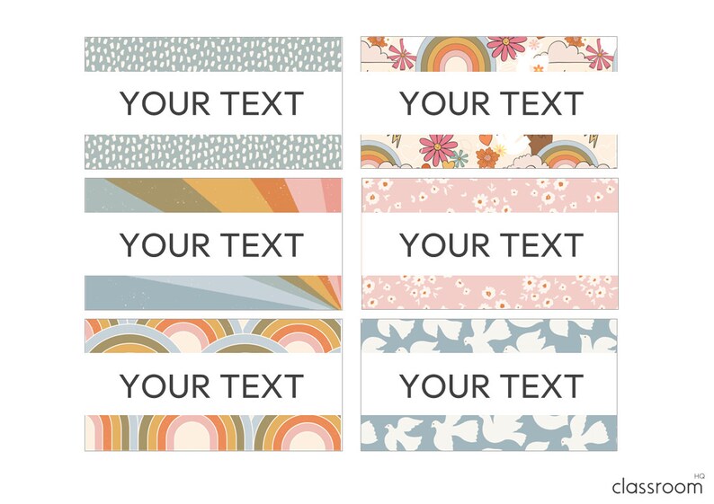 Retro Theme Vintage Rainbow Classroom Decor Teacher Toolbox Labels ...