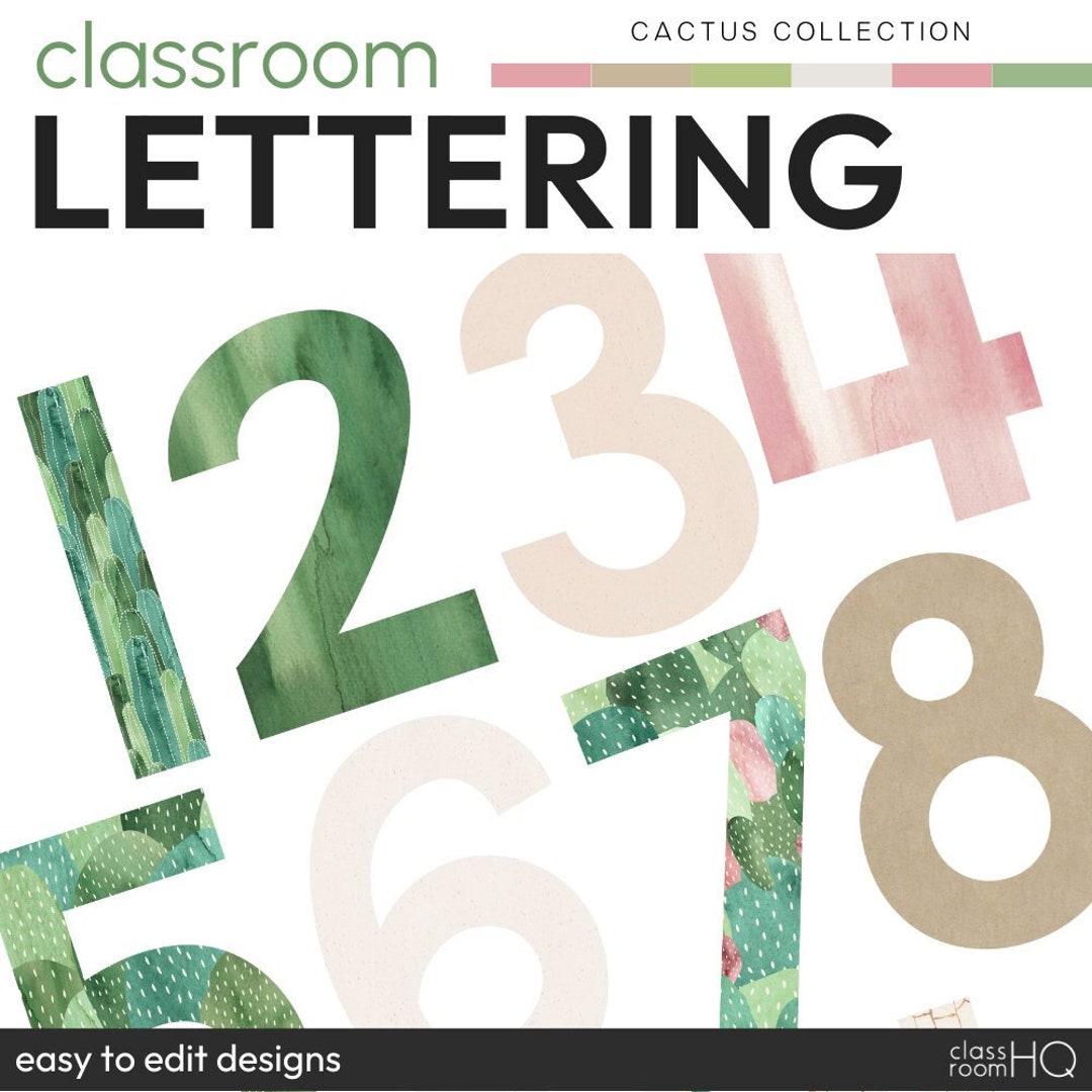 Cactus Classroom Theme Calm Classroom Decor Bulletin Board Letters ...