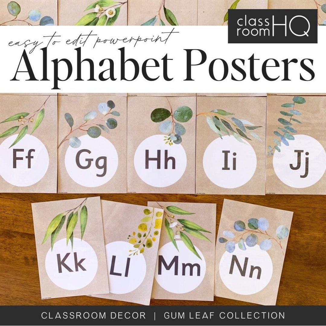 GUM LEAF Alphabet Posters Eucalyptus Class Theme - Etsy UK