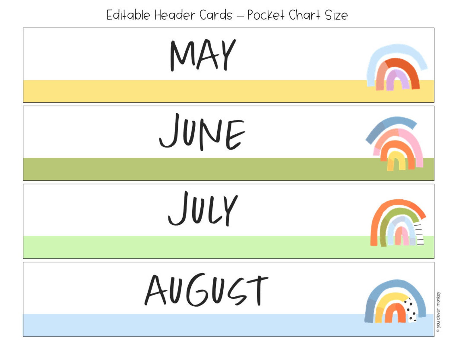 OVER THE RAINBOW Classroom Calendar - Etsy