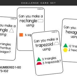 2D Shape Pattern Block STEM Challenge Cards - Etsy