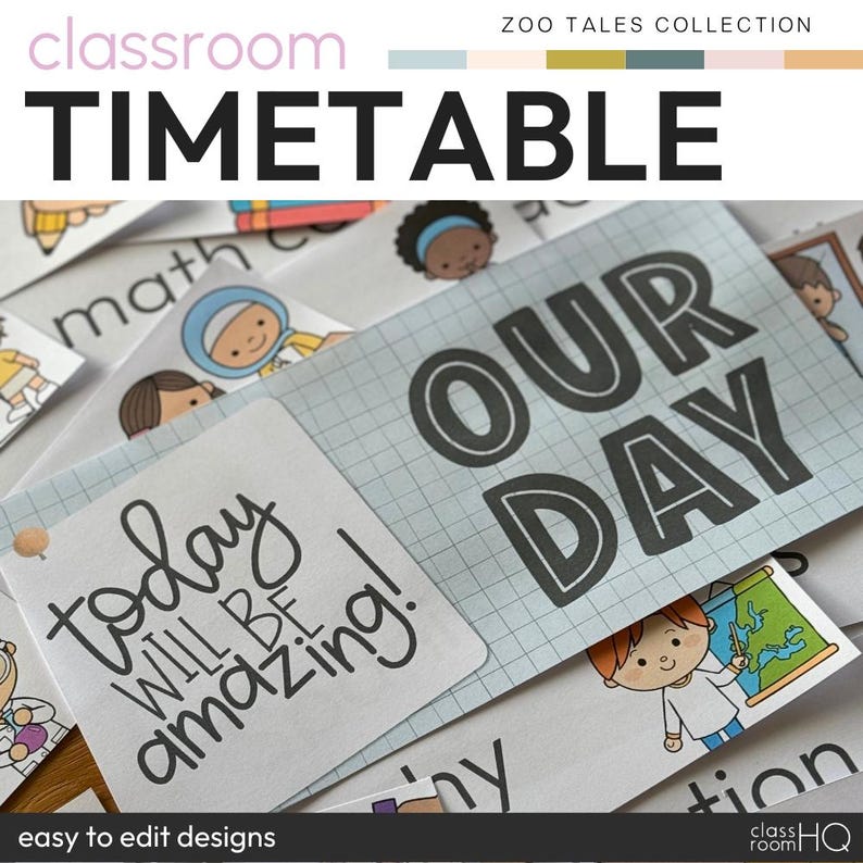 Editable Visual Schedule for Class, Daily Schedule Cards, Classroom ...