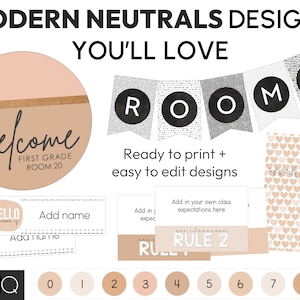 Neutral Classroom Decor BUNDLE | B+W NEUTRALS Collection - Etsy