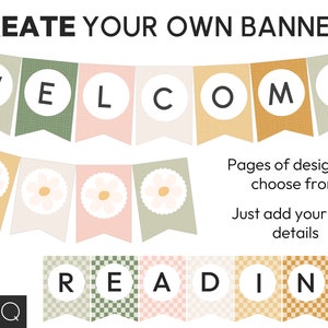 Vintage Retro Daisy Calm Classroom Theme Editable Bulletin Board ...