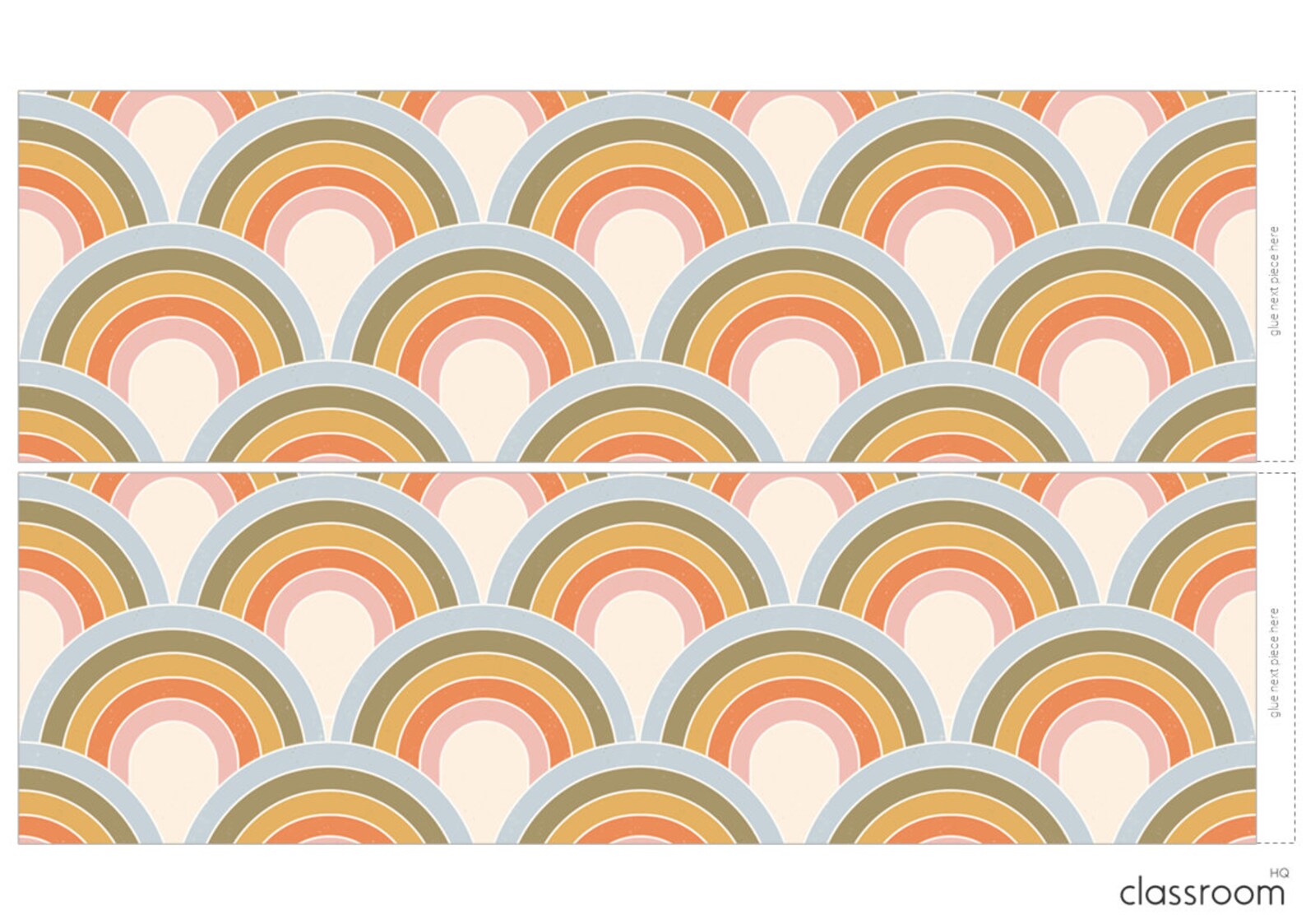 Retro Theme Vintage Rainbow Classroom Decor Bulletin Board Borders ...