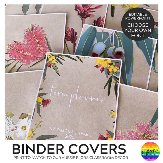 AUSSIE FLORA Binder Covers Pack | Etsy