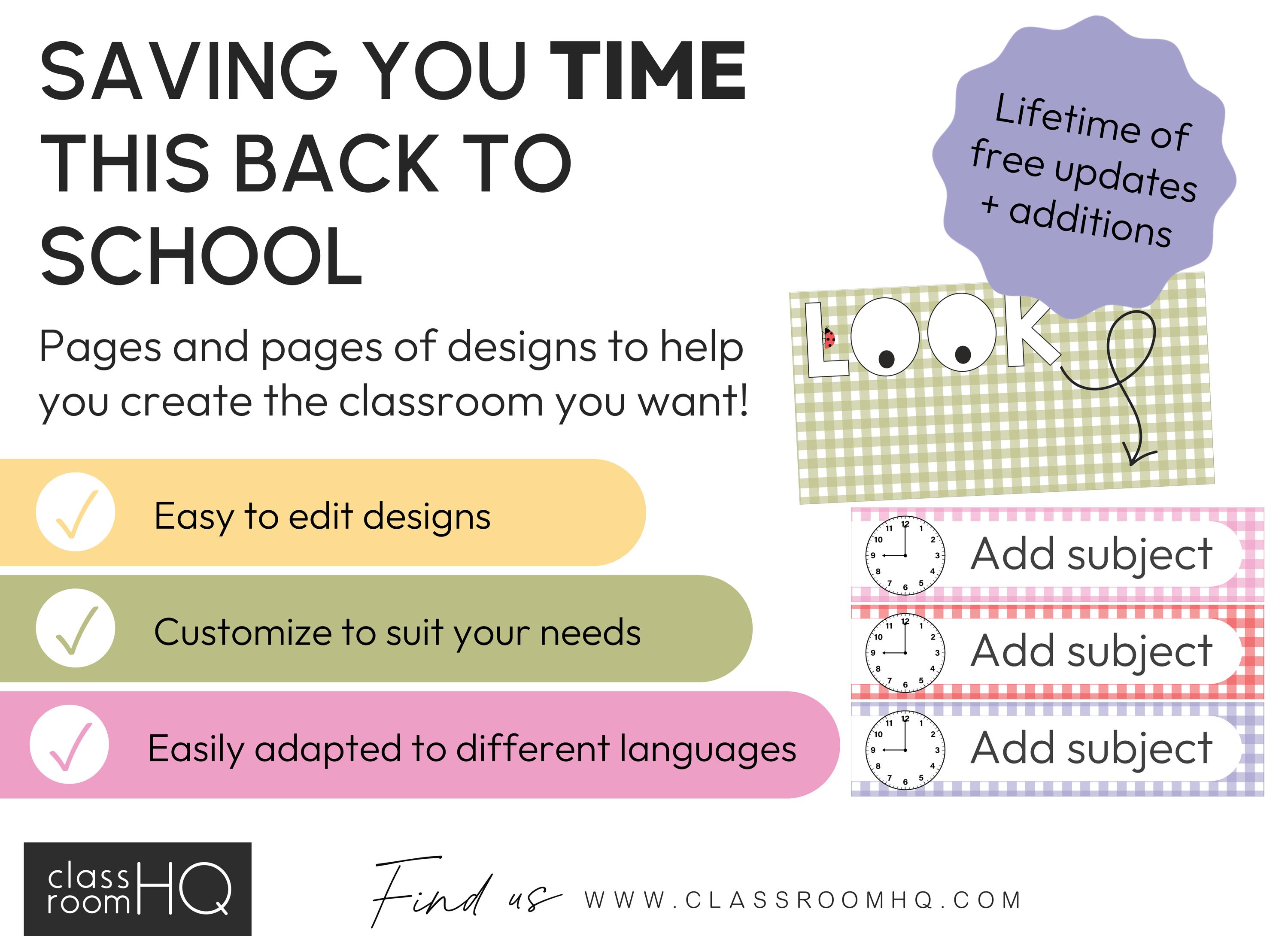Editable Visual Timetable Display | SPRING GARDEN Classroom Decor Theme ...