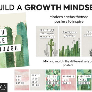 CACTUS Inspirational Growth Mindset Classroom Posters - Etsy