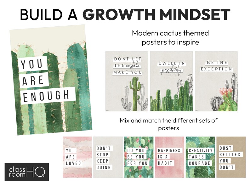 Cactus Classroom Theme Calm Classroom Decor Inspirational Growth ...