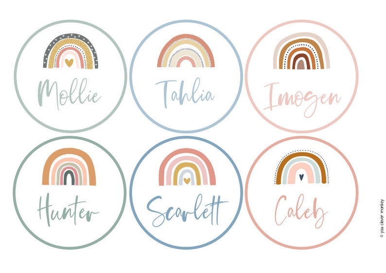 Modern BOHO RAINBOW Classroom Labels Signs Pack | Etsy