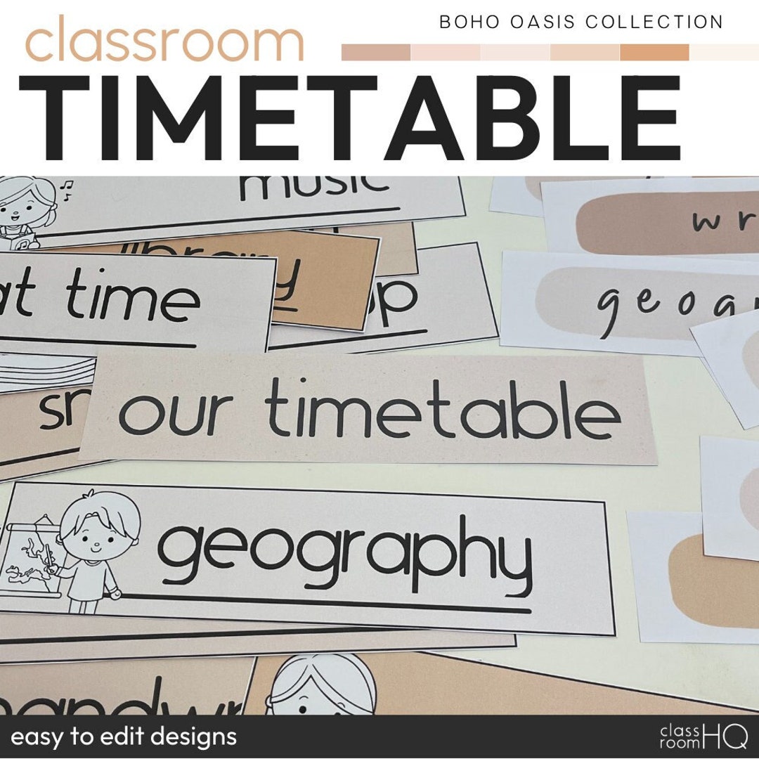Calm Classroom Decor Neutral Class Theme Classroom Visual Timetable ...