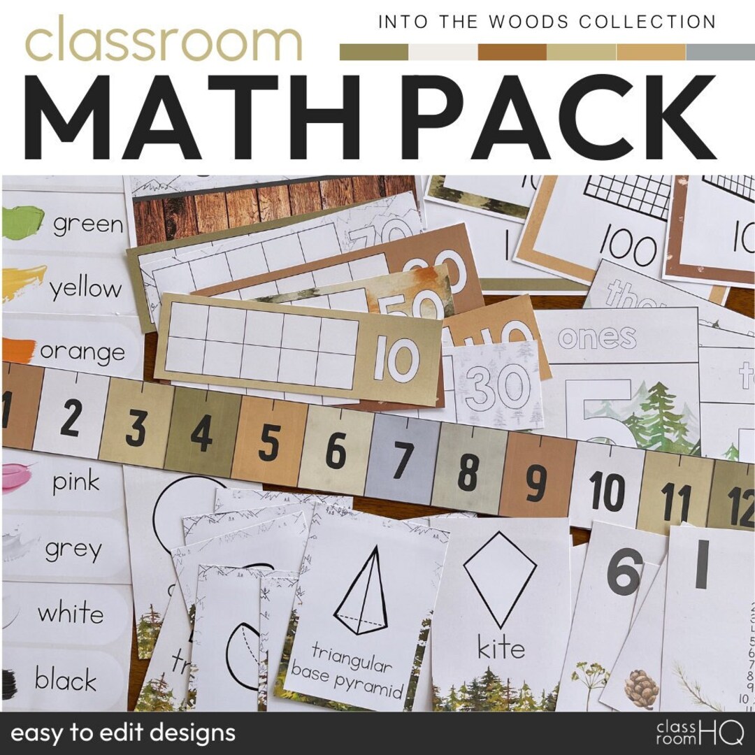 Woodland Forest Theme Classroom Decor Math Display Resources Pack ...
