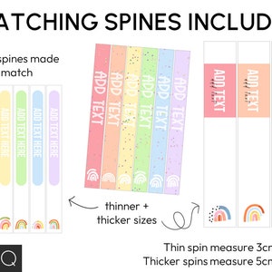 Pastel Modern Rainbow Classroom Decor Editable Binders Covers + Book ...