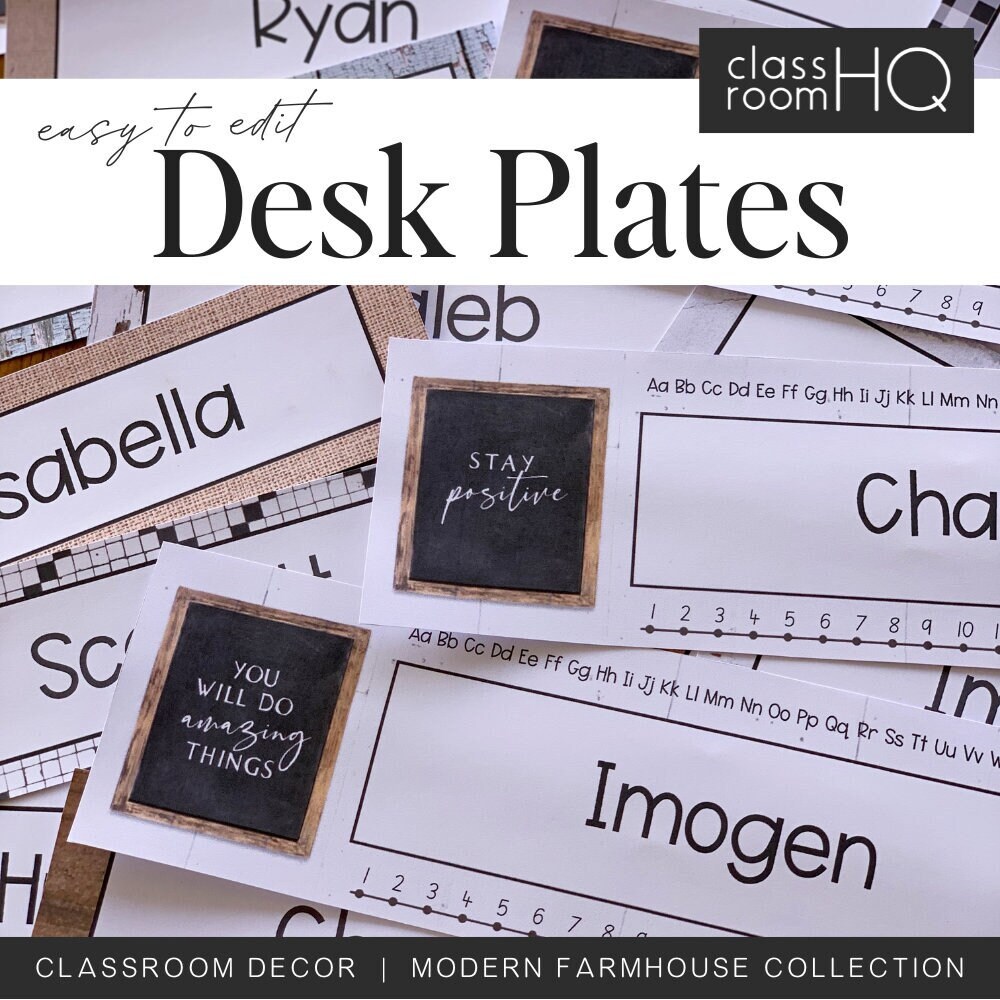 MODERN FARMHOUSE Desk Plates - Etsy