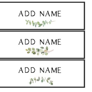 Botanical Greenery Theme Classroom Decor Editable Student Desk Label ...