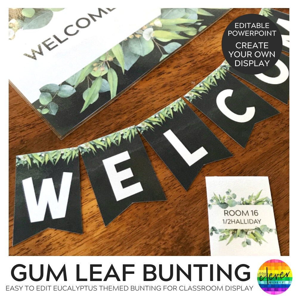 Home & Living GUM LEAF Editable Lettering Pack Office Office & School ...