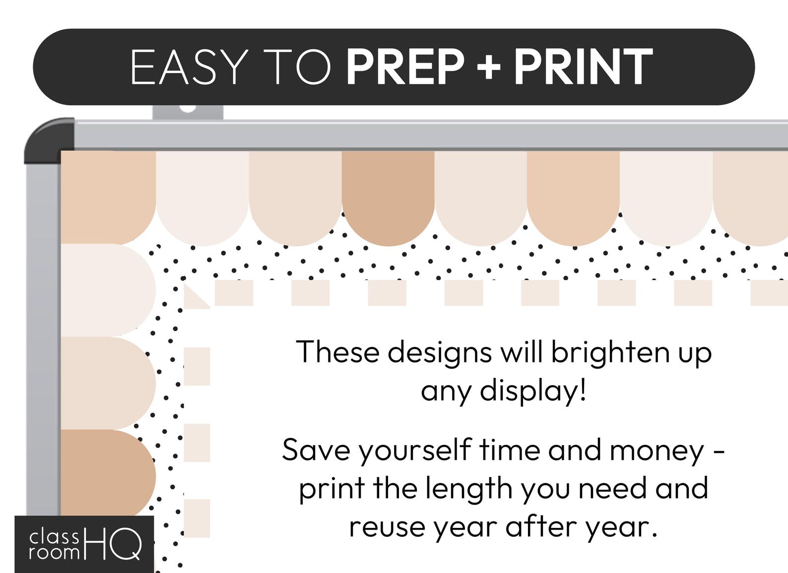 Neutral Classroom Decor Class Bulletin Board Borders | B+W NEUTRALS ...