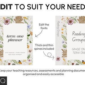 Vintage Cozy Natural Theme Classroom Decor Editable Binder Covers ...