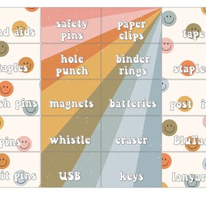 Retro Theme Vintage Rainbow Classroom Decor Teacher Toolbox Labels ...