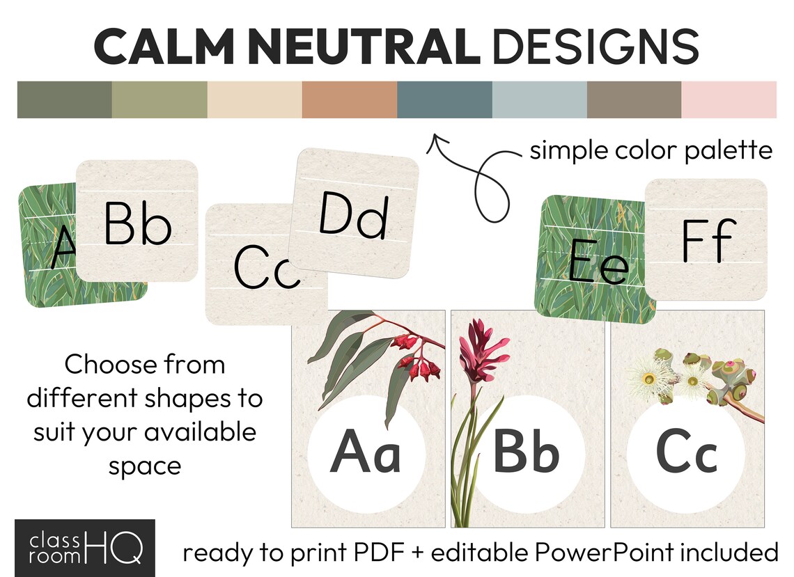 AUSSIE FLORA Alphabet Posters | Australian Eucalyptus Classroom Decor ...