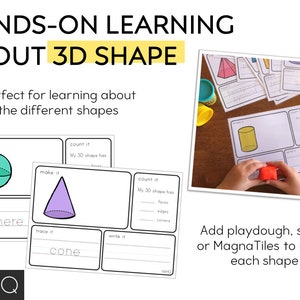 3D Shape Make It Count It Write It Playdough Mats - Etsy