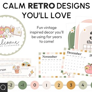 Vintage Retro Daisy Theme Classroom Decor Bundle HAZY DAISY Classroom ...