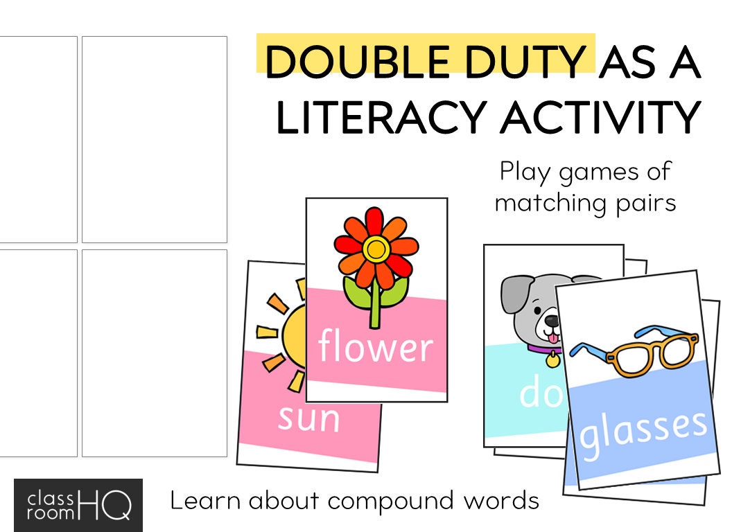 Pick A Partner Compound Word Partner Cards Pack - Etsy