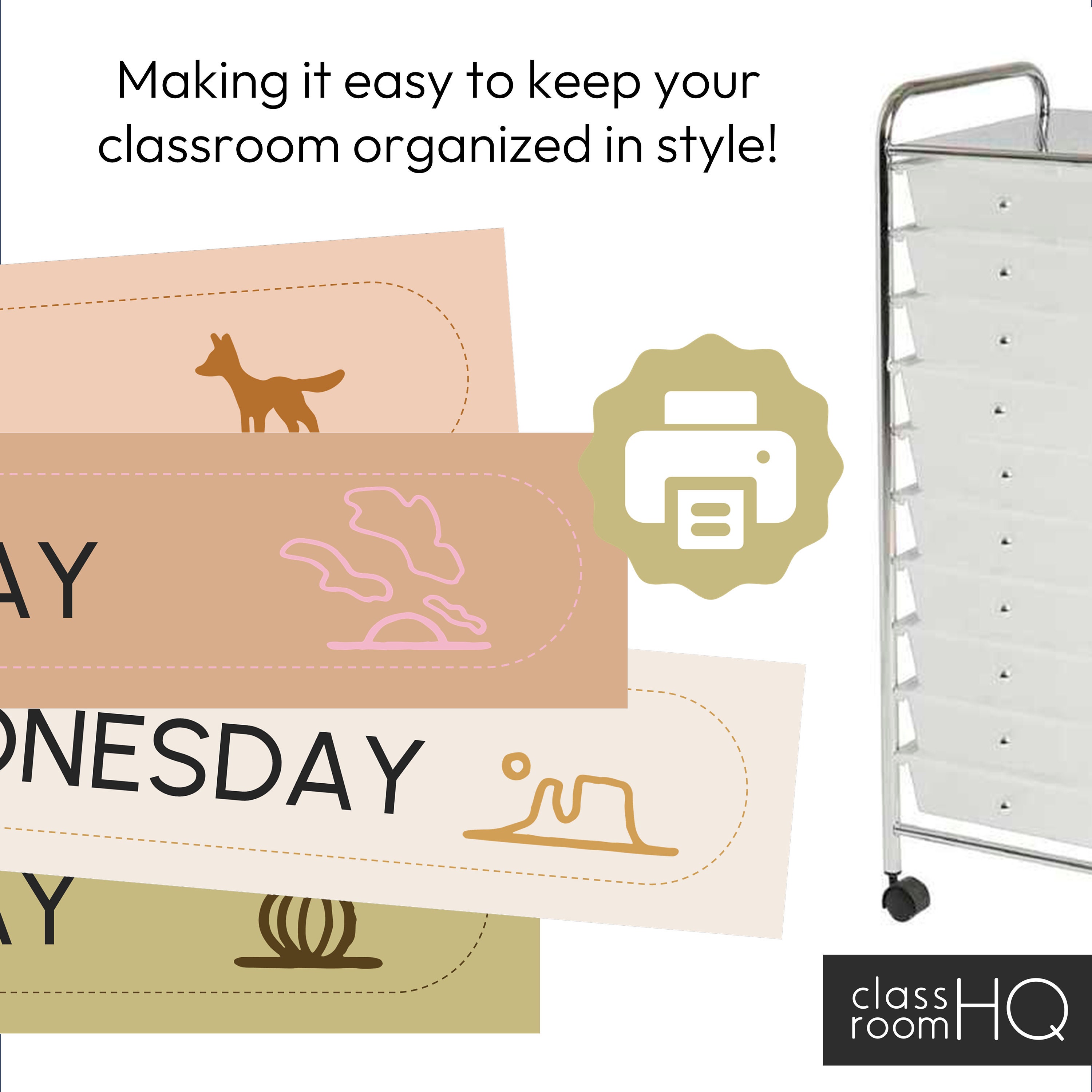 Editable Rolling Cart Drawer Labels | 10 Drawer Trolley Labels ...