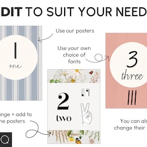 Vintage Cozy Natural Theme Classroom Decor Number Posters | COTTAGECORE ...