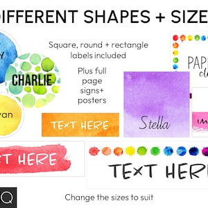 Watercolor Rainbow Theme Classroom Decor Class Labels + Signs Pack ...