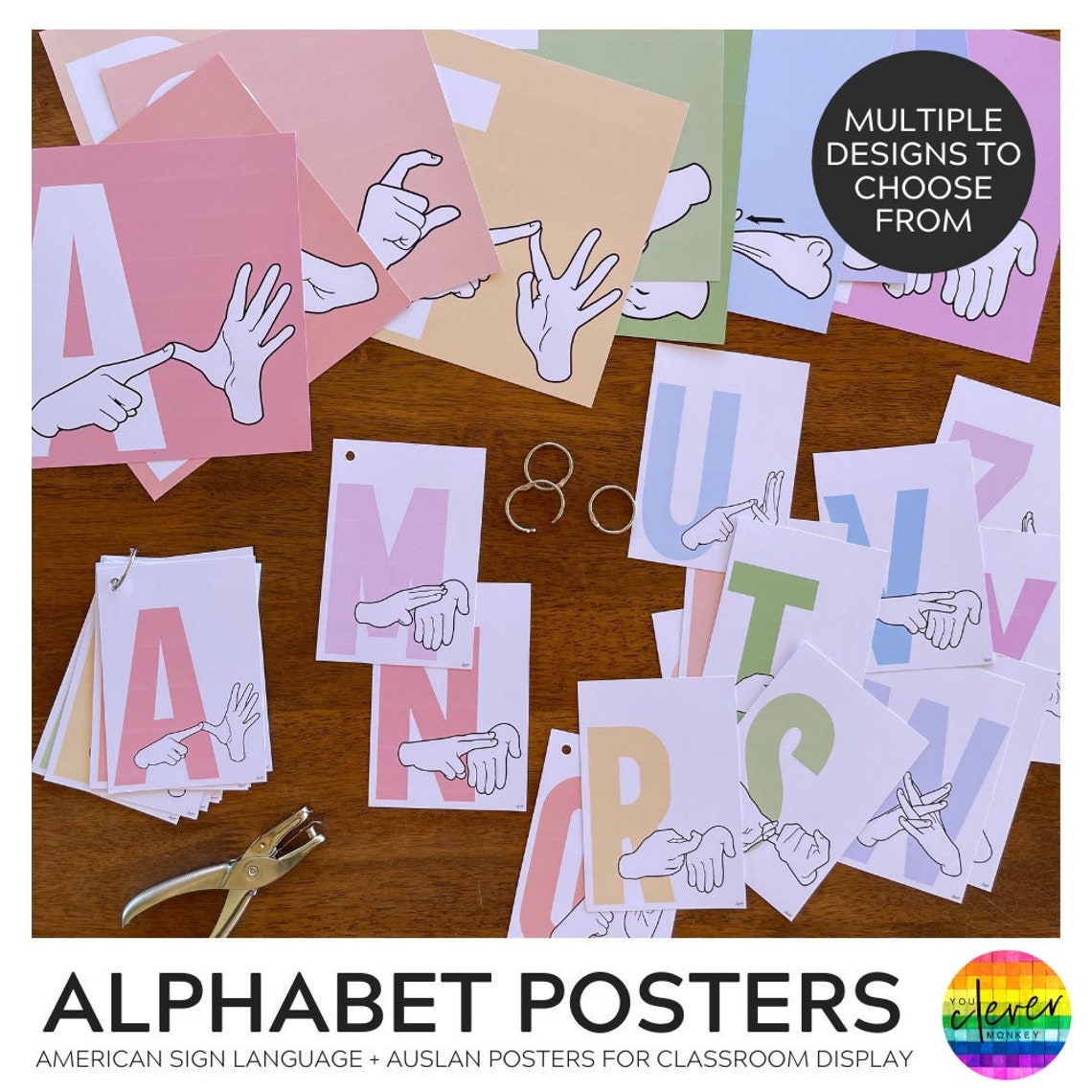 Sign Language Pastel Alphabet Posters American Sign Language | Etsy Canada