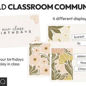 Groovy Vintage Retro Theme Editable Class Birthday Bulletin Board ...