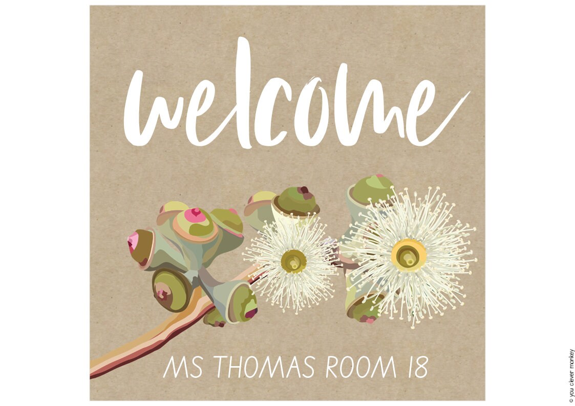 Australian Eucalyptus Classroom Theme Editable Class Door Decor ...