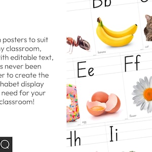 Simple Editable Alphabet Posters With Real Non-fiction Photos - Etsy