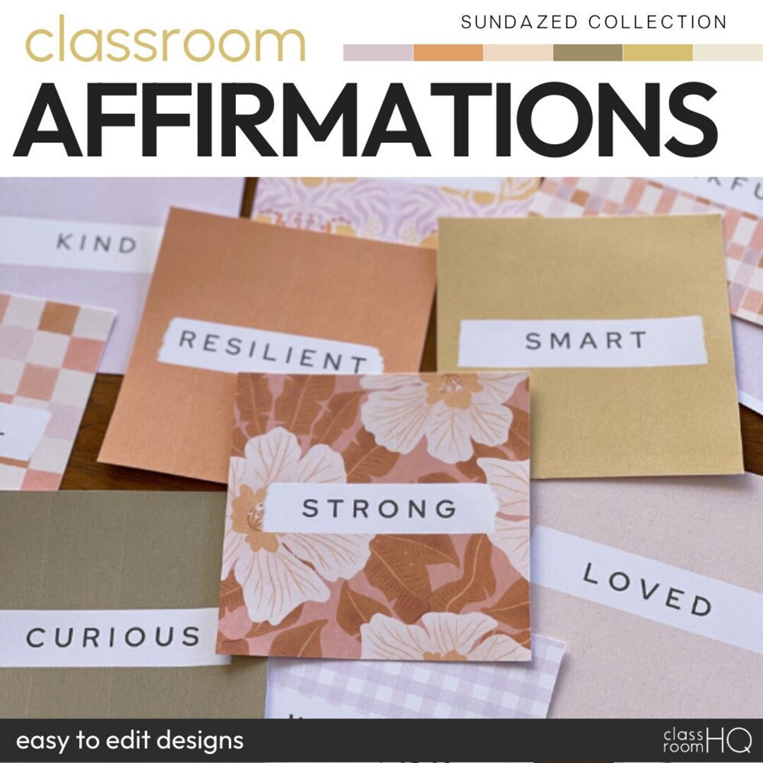 Groovy Vintage Retro Theme Classroom Decor Affirmation Station Pack ...