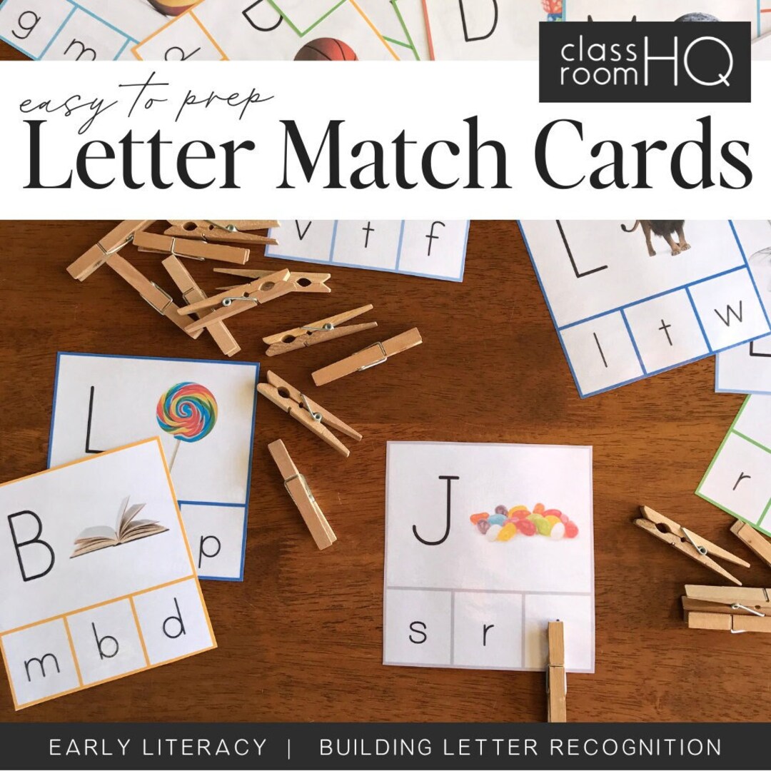 Upper and Lower Case Letter Match Activity Cards - Etsy
