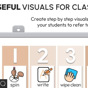 Neutral Classroom Decor Classroom Management Visual Instruction Cards ...
