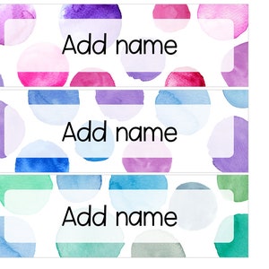 Watercolor Rainbow Theme Classroom Decor Editable Student Desk Labels ...