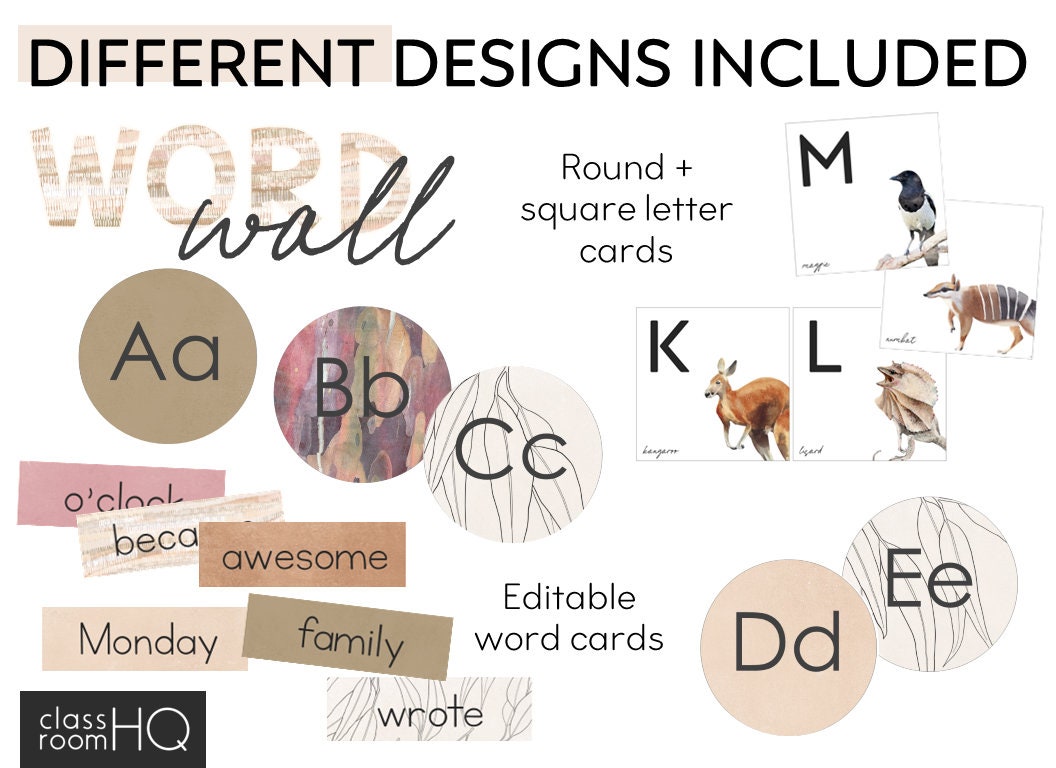 MODERN AUSSIE Word Wall + Headers Pack | Australian Themed Classroom ...