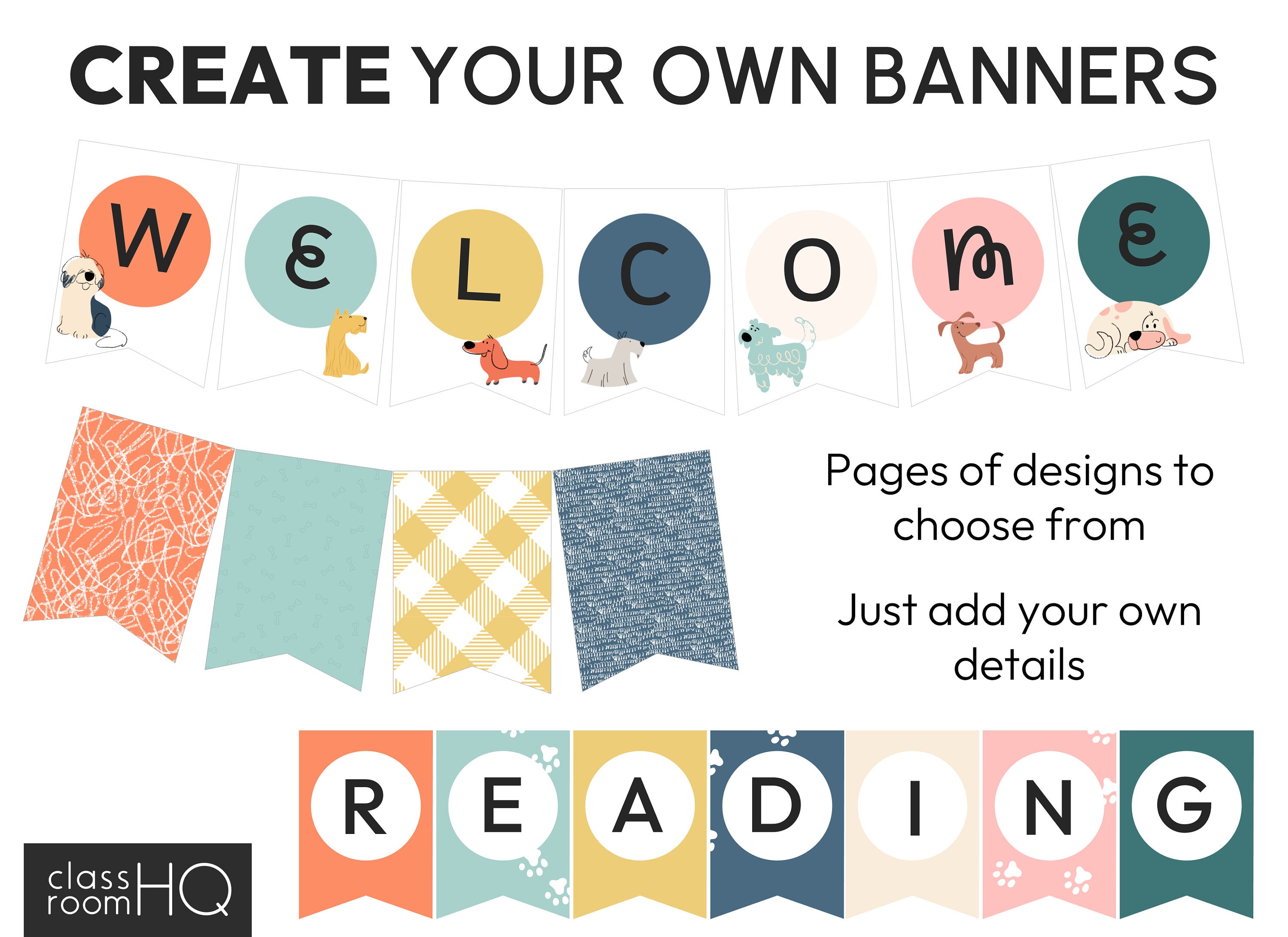 DOG DAYS Classroom Bunting Pack | Dog Themed Classroom Decor - Etsy