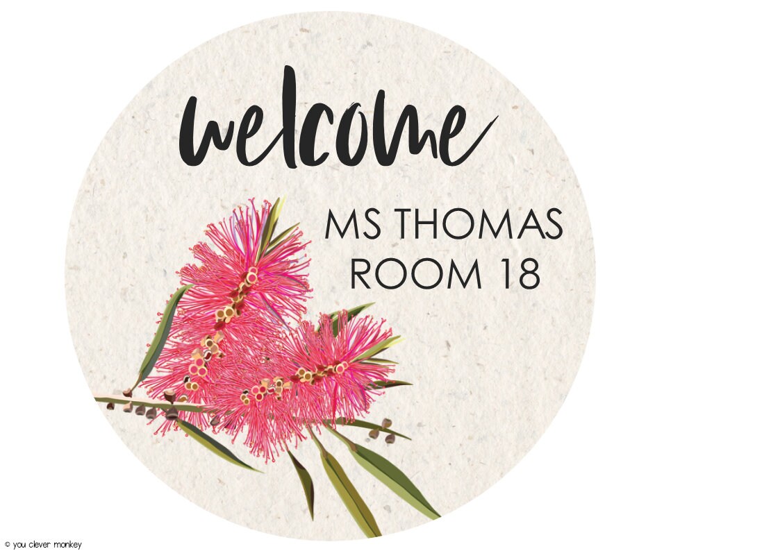 Australian Eucalyptus Classroom Theme Editable Class Door Decor ...