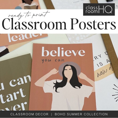 10 Multicultural Classroom Posters Boho Color Theme - Etsy