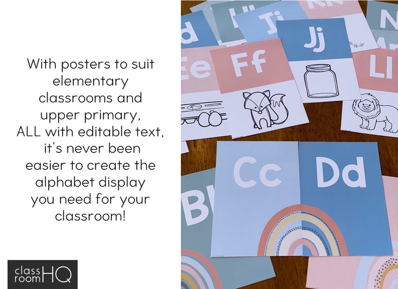 BOHO RAINBOW Alphabet Posters - Etsy