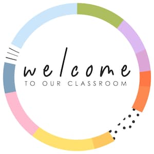 Pastel Modern Rainbow Editable Class Door Decorations + Bulletin Board ...