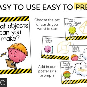 3D Shape STEM Challenge Cards - Etsy