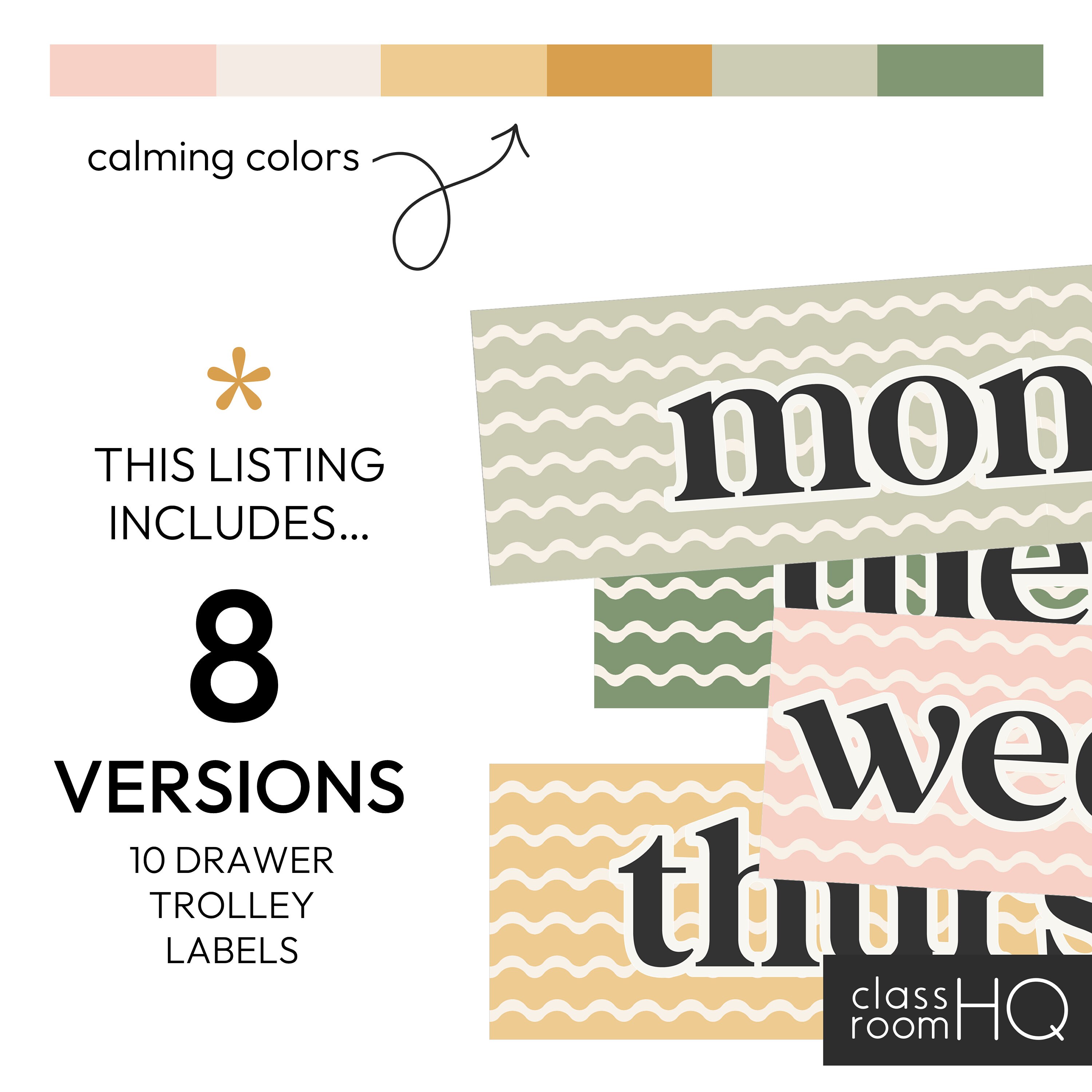 Vintage Retro Daisy Calm Classroom Theme Editable Teacher Trolley 10 ...