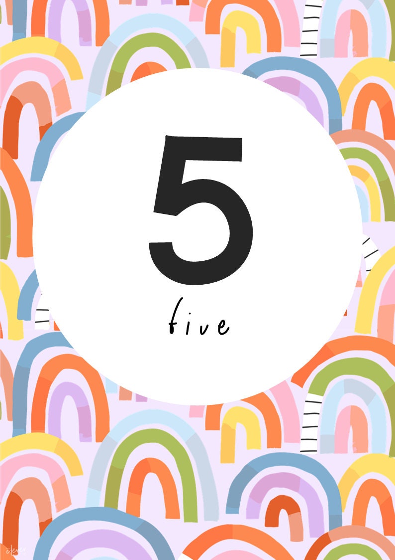 Pastel Modern Rainbow Classroom Decor Editable Number Posters | OVER ...
